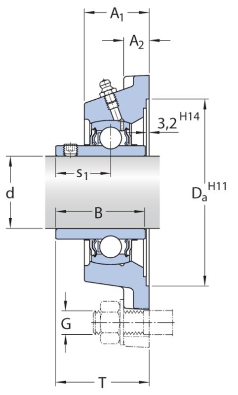 SKF Paliers Y appliques complets FY av.palier car